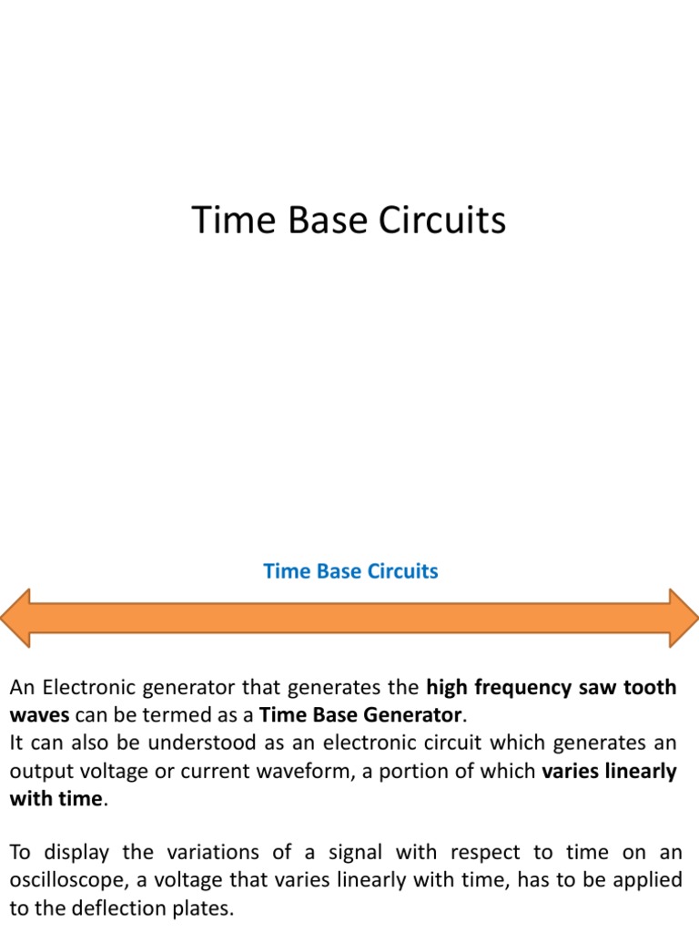 Time Base Circuits: Generating Linear Voltage and Current Signals for ...
