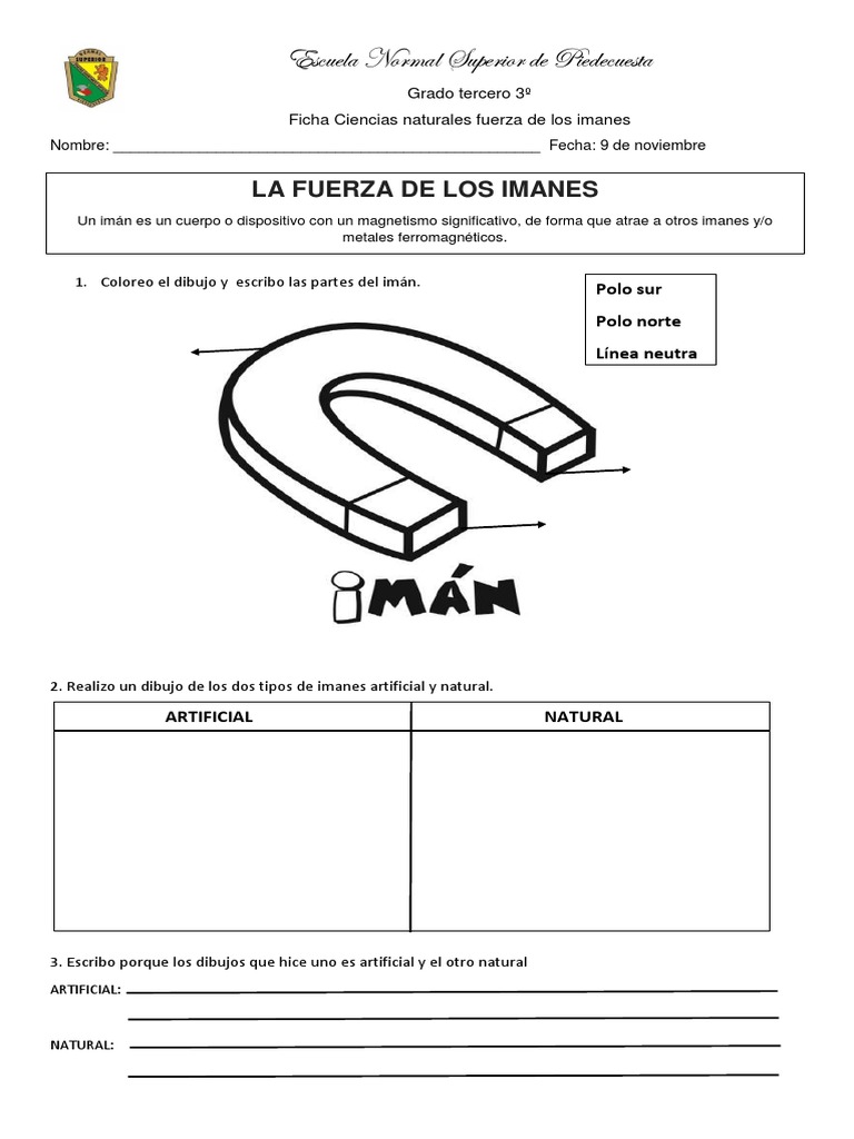 Hojas De Trabajo Con Imanes Para Cuarto Grado
