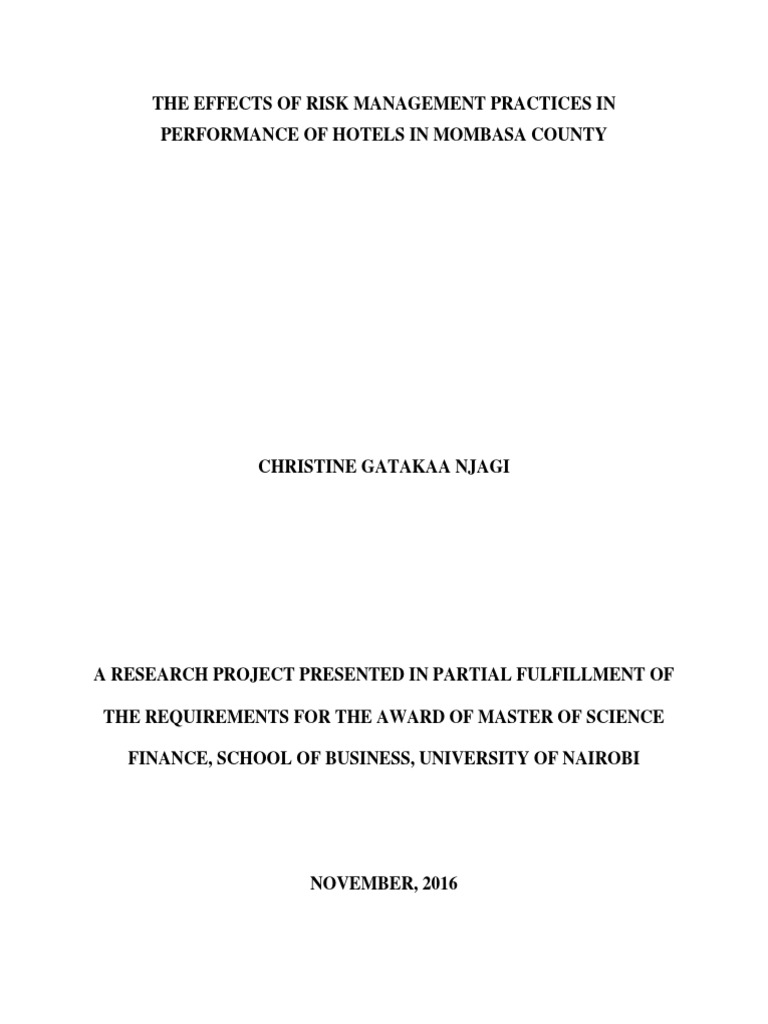 Hotel Risk Management | PDF | Risk Management | Market Liquidity