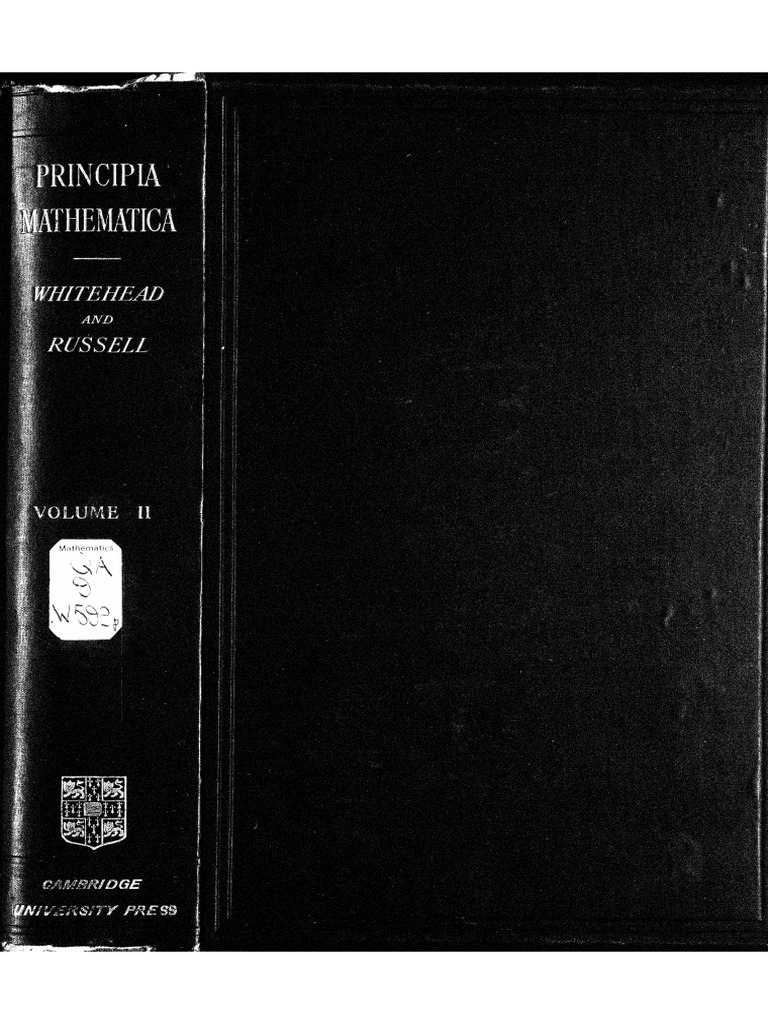 Principia Mathematica Volumen 2 (0-Xiv) | PDF
