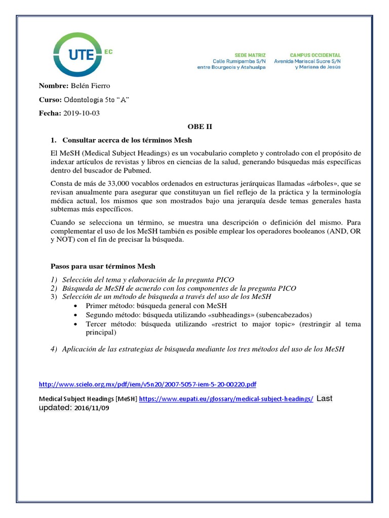 Términos Mesh | PDF