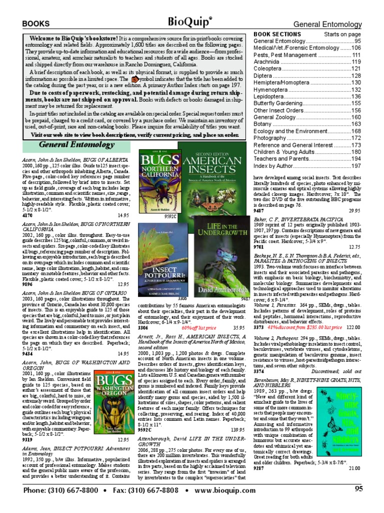 Catálogo BIOquip Libros | Download Free PDF | Insects | Biodiversity