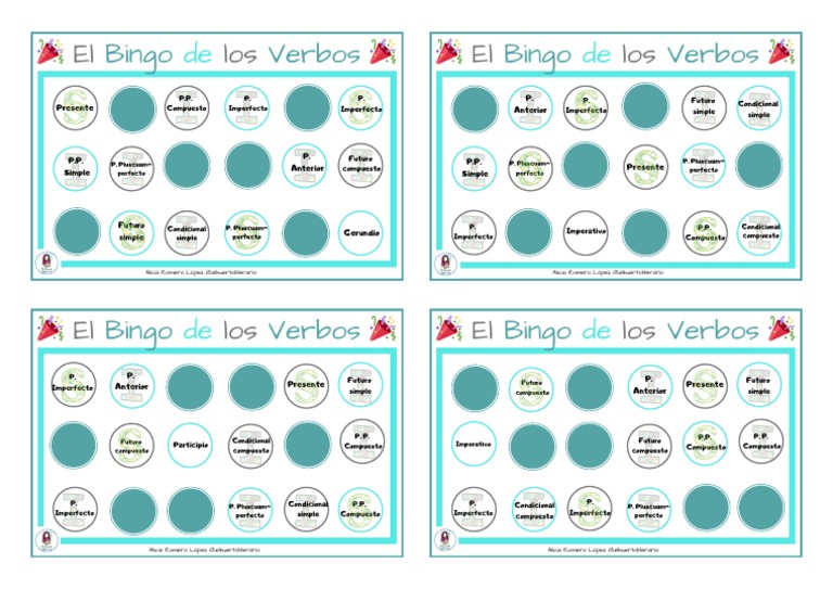 Bingo Verbos 1 | PDF | Unidades Semánticas | Idiomas