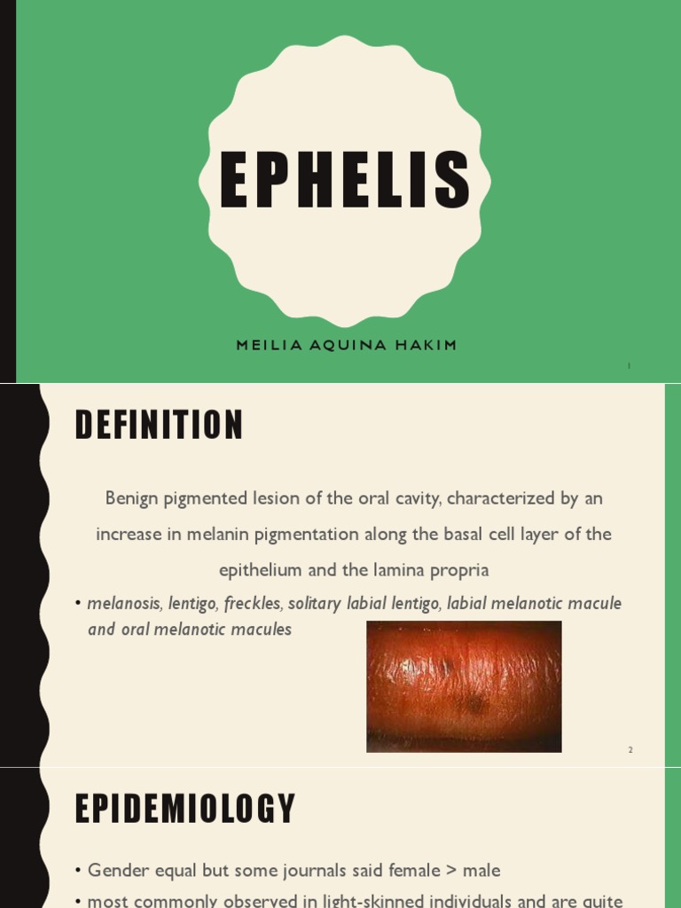 Ephelis, Smoker's Melanosis, Hiperpigmentasi Ec Obat | PDF ...