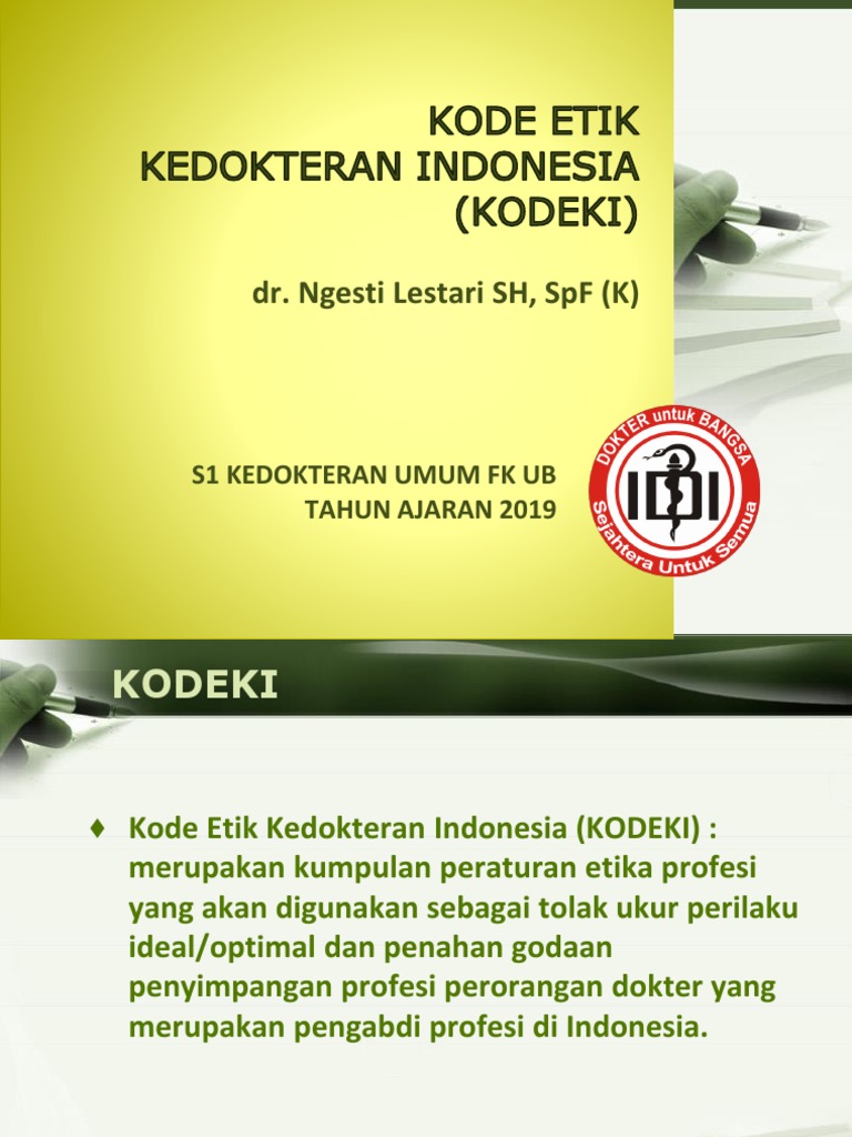 (Kuliah) Presentasi Kodeki 2019 | PDF