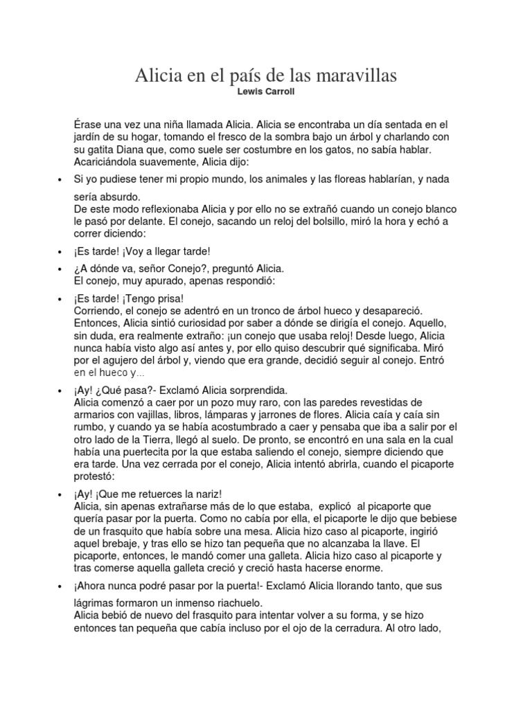 Alicia en el país de las maravillas | PDF | Las aventuras de Alicia en ...