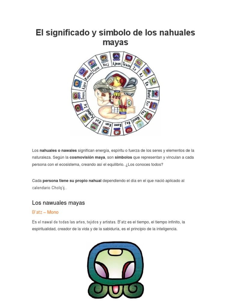 El Significado Y Símbolo De Los Nahuales Mayas Pdf Civilización