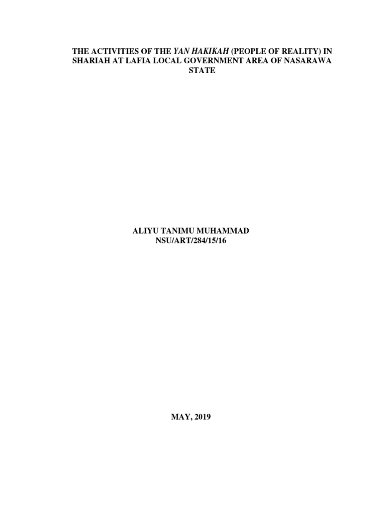 Tanimu Project Yan Hakika | PDF | Sufism | Sharia