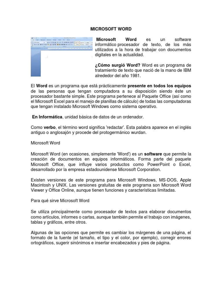 Introducción a Microsoft Word para Primaria | PDF | Software | Software ...