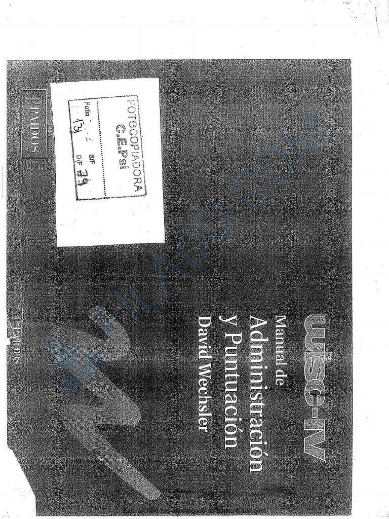 Manual WISC-IV: Administración y Puntuación | PDF | Informática y ...