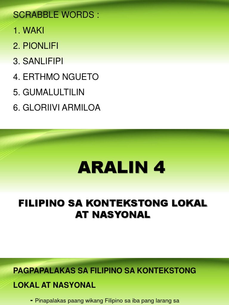 Aralin 4 Filipino | PDF