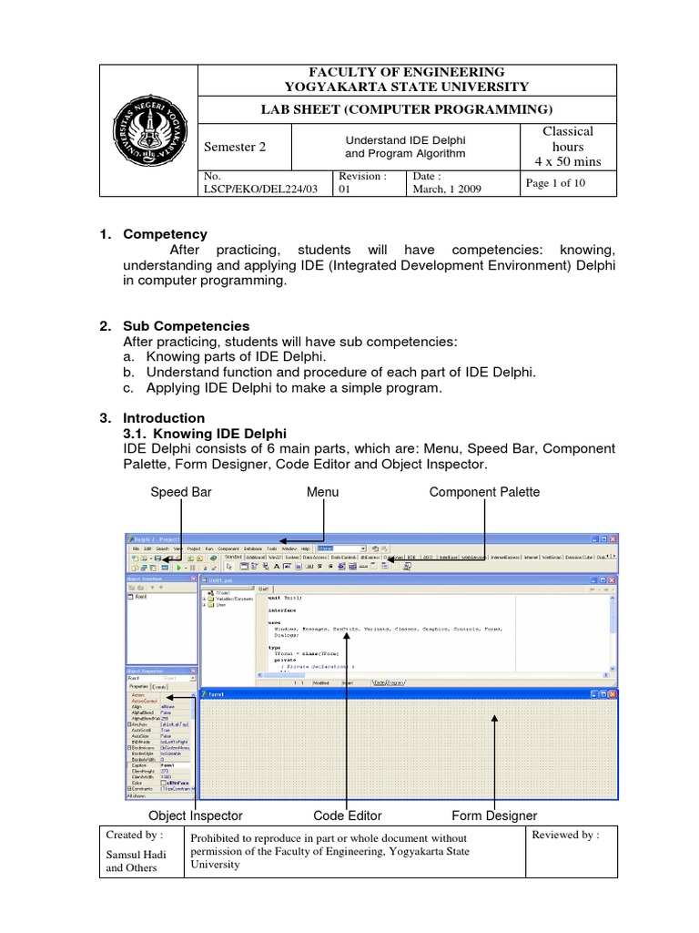 Faculty of Engineering Yogyakarta State University Lab Sheet (Computer Programming) | PDF ...