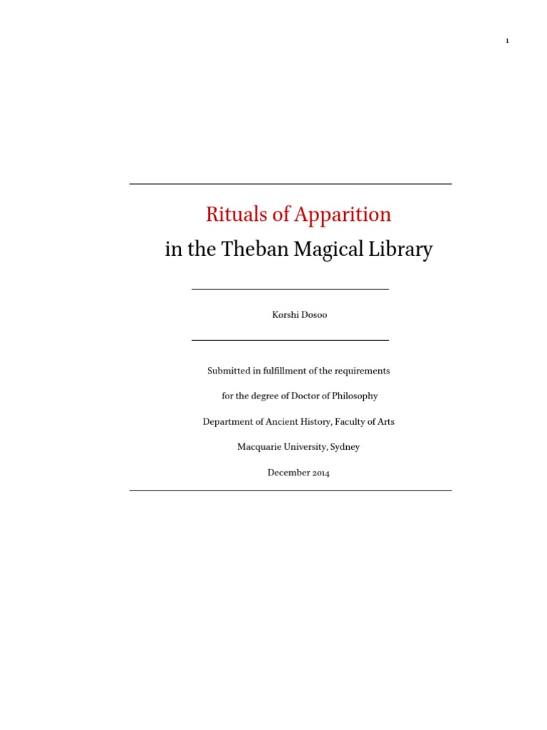 Divine Apparitions in Theban Magic | PDF | Rituals | Libraries