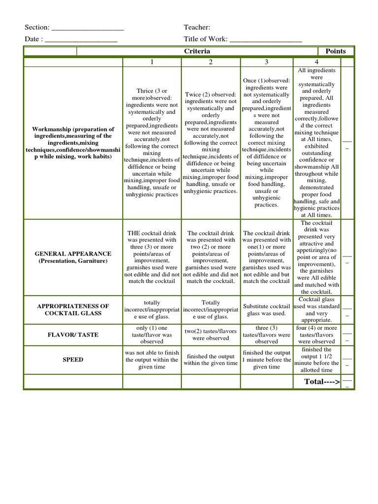 Beverage Rubric | Download Free PDF | Garnish (Food) | Cocktails