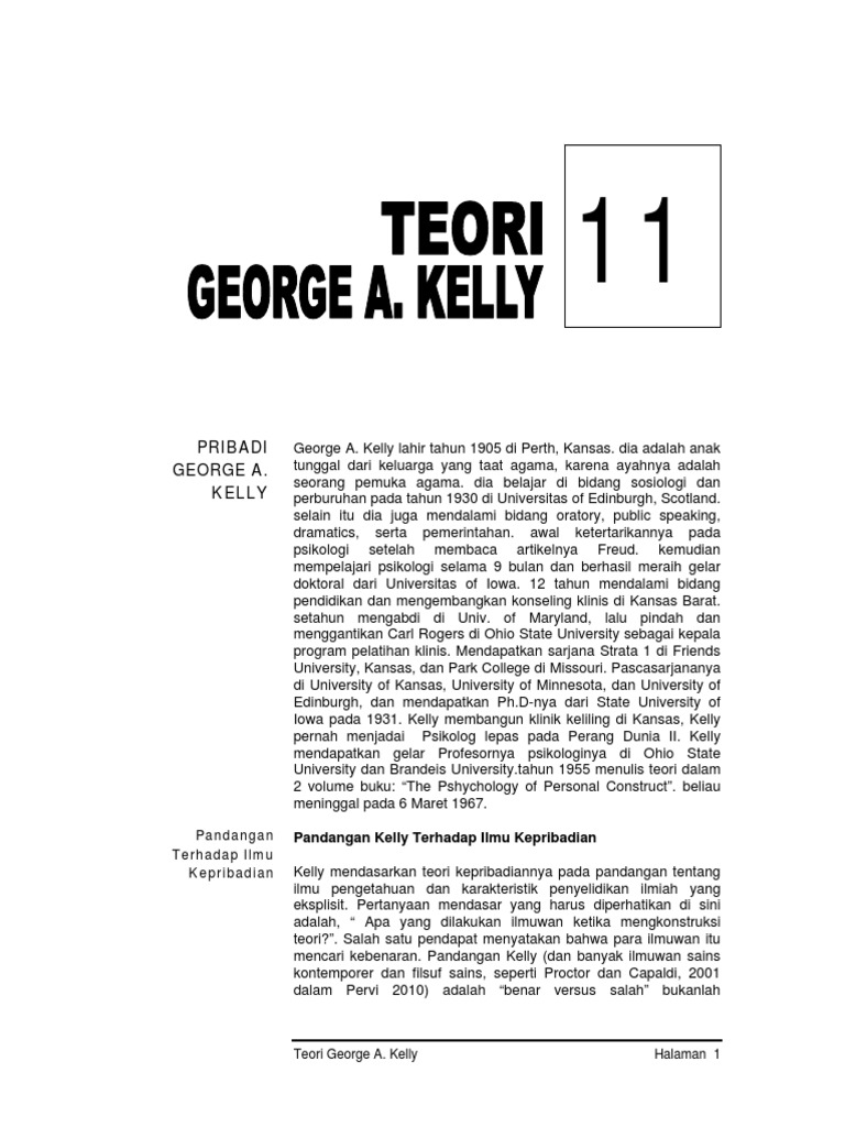 George Kelly Teori Book | PDF