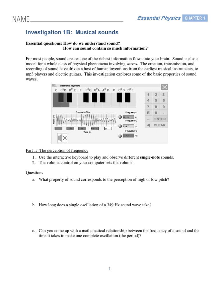 Sound Wave Investigation 1B | PDF | Art
