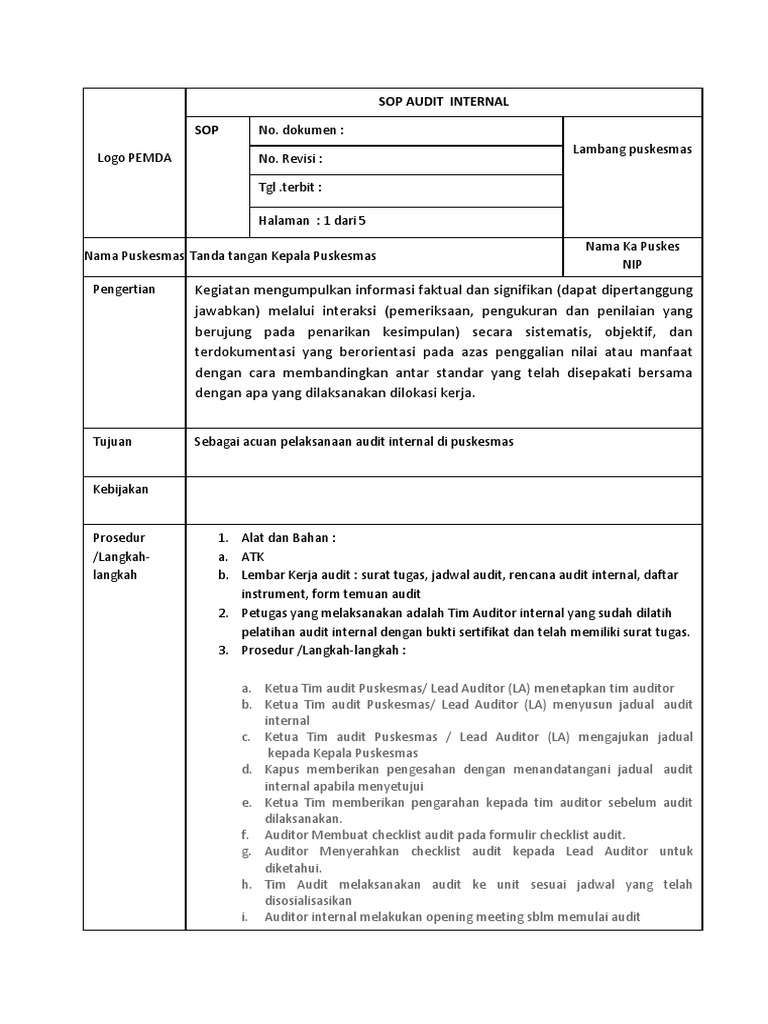 3. April 2019_contoh isian Lembar Kerja Audit Internal.docx