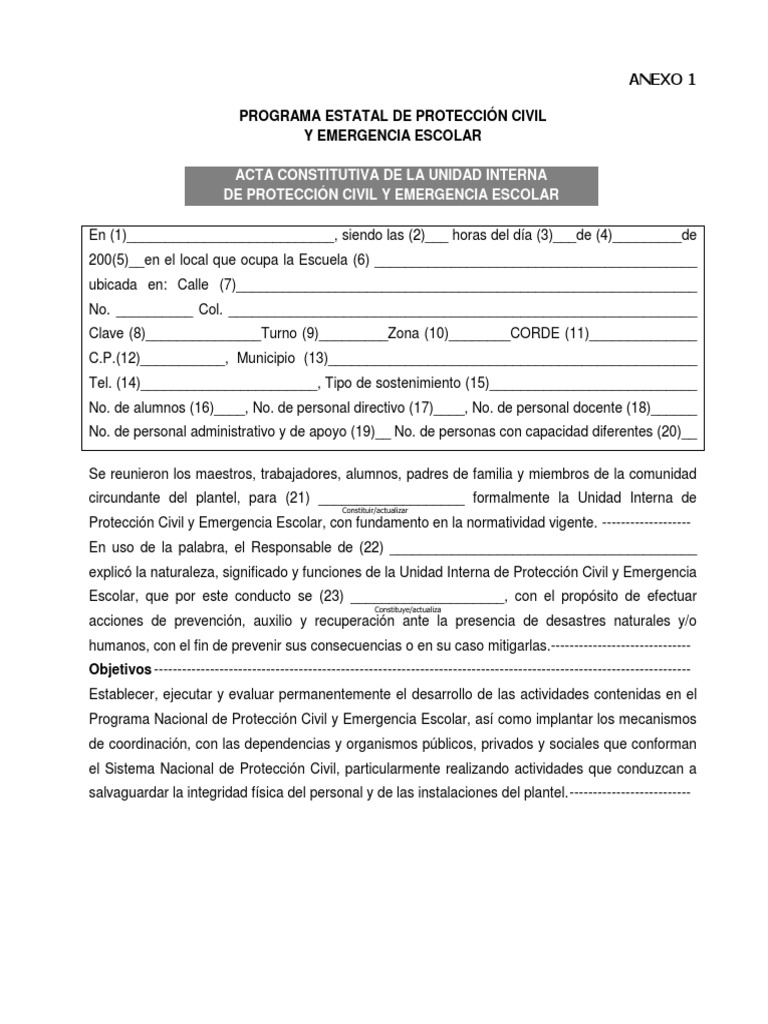Formato de Proteccion Civil | PDF | Gobierno