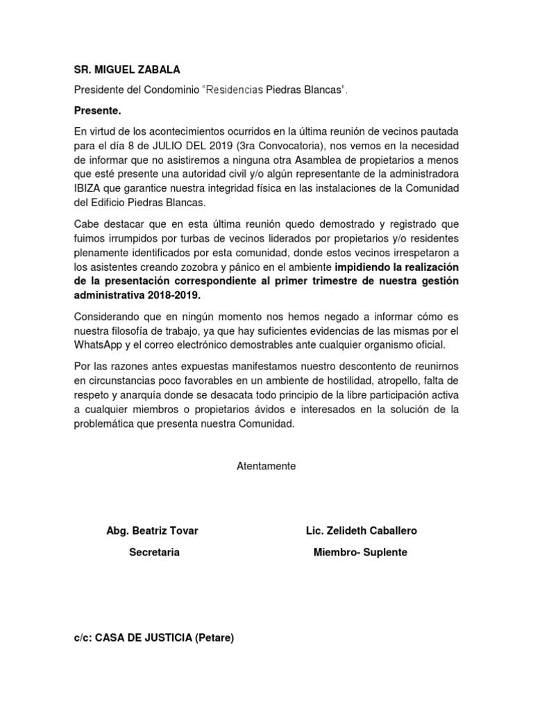 Carta A Presidente | PDF
