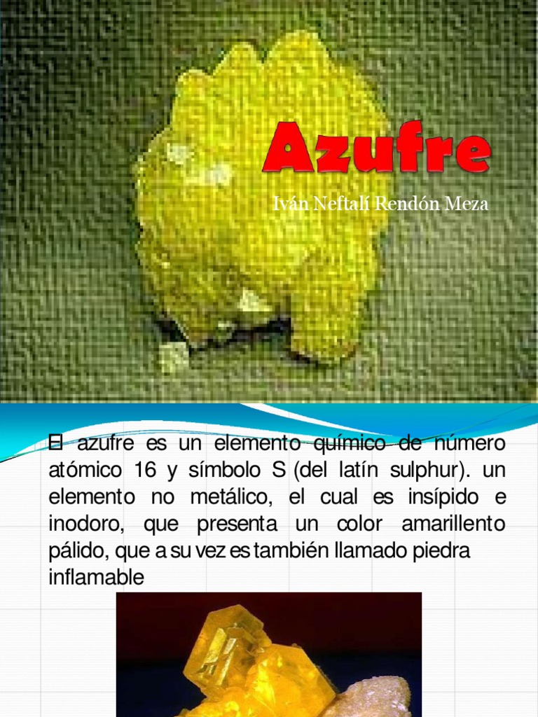 Historia y Usos del Azufre | PDF | Azufre | Compuestos químicos