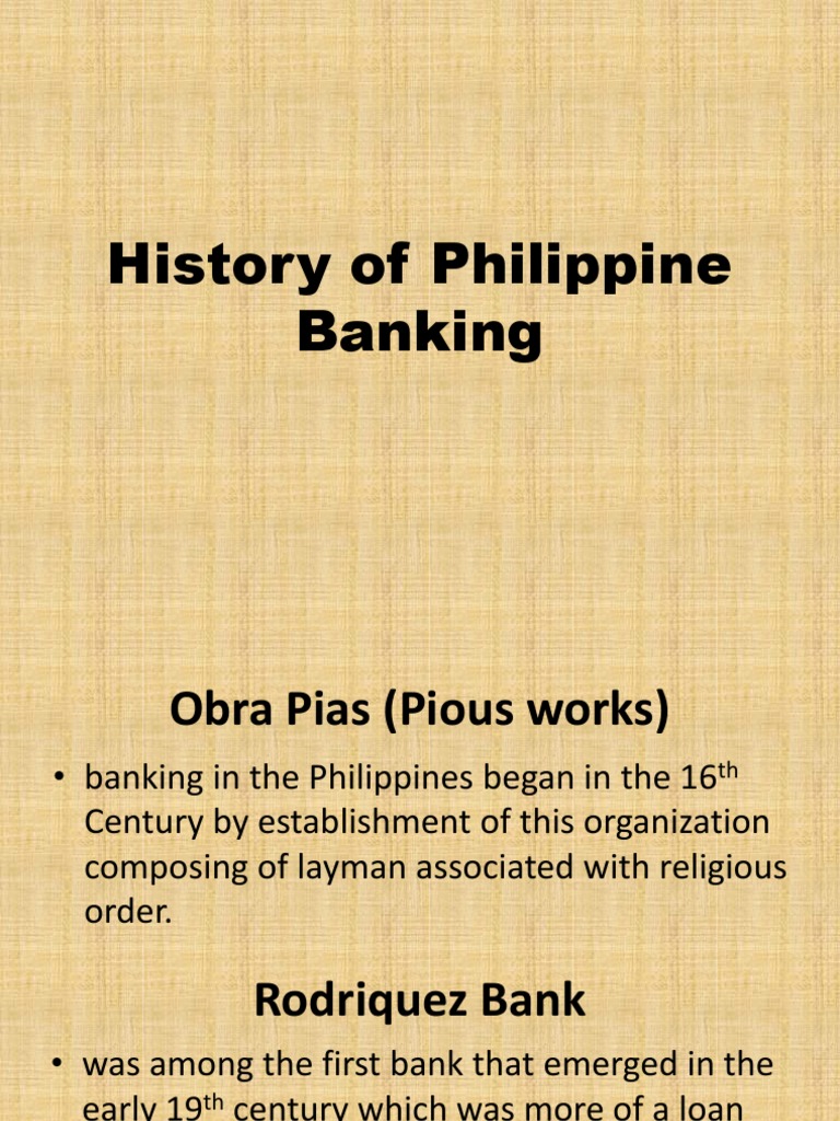 History of Banking in the Philippines | PDF | Savings And Loan ...
