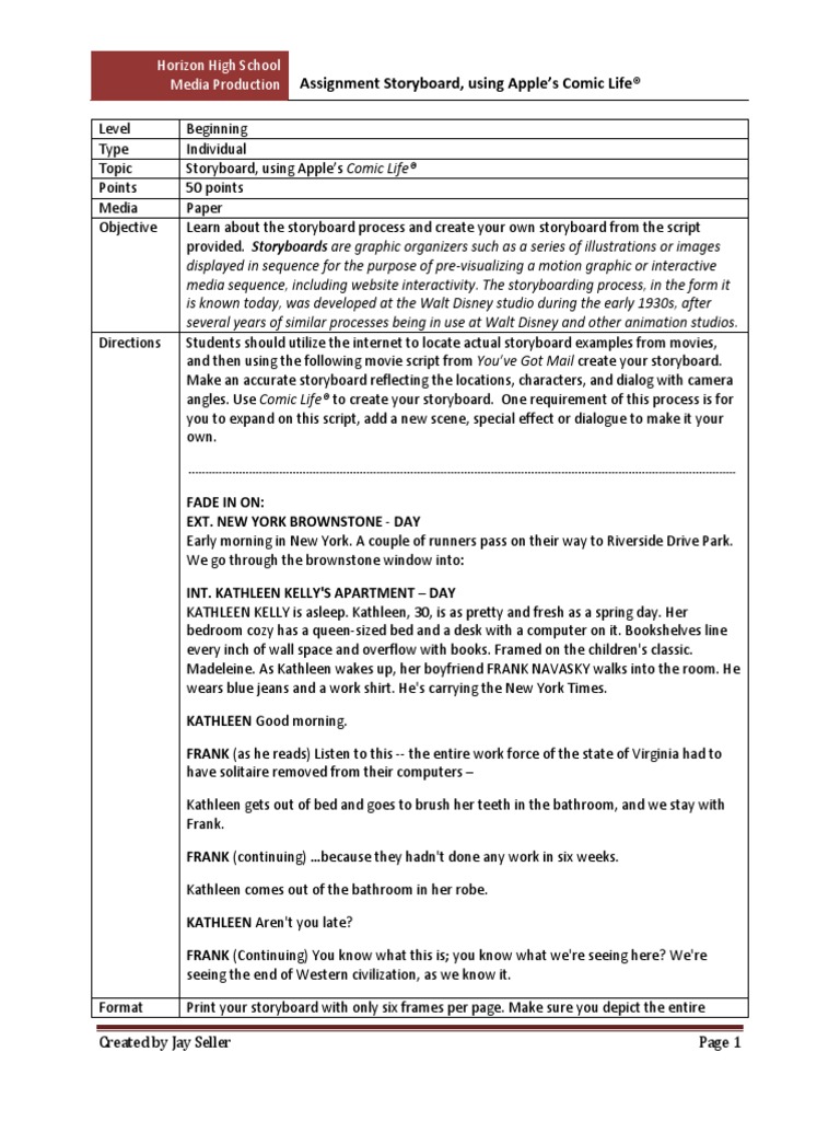 MP Assignment 04 Storyboard | PDF | Animation