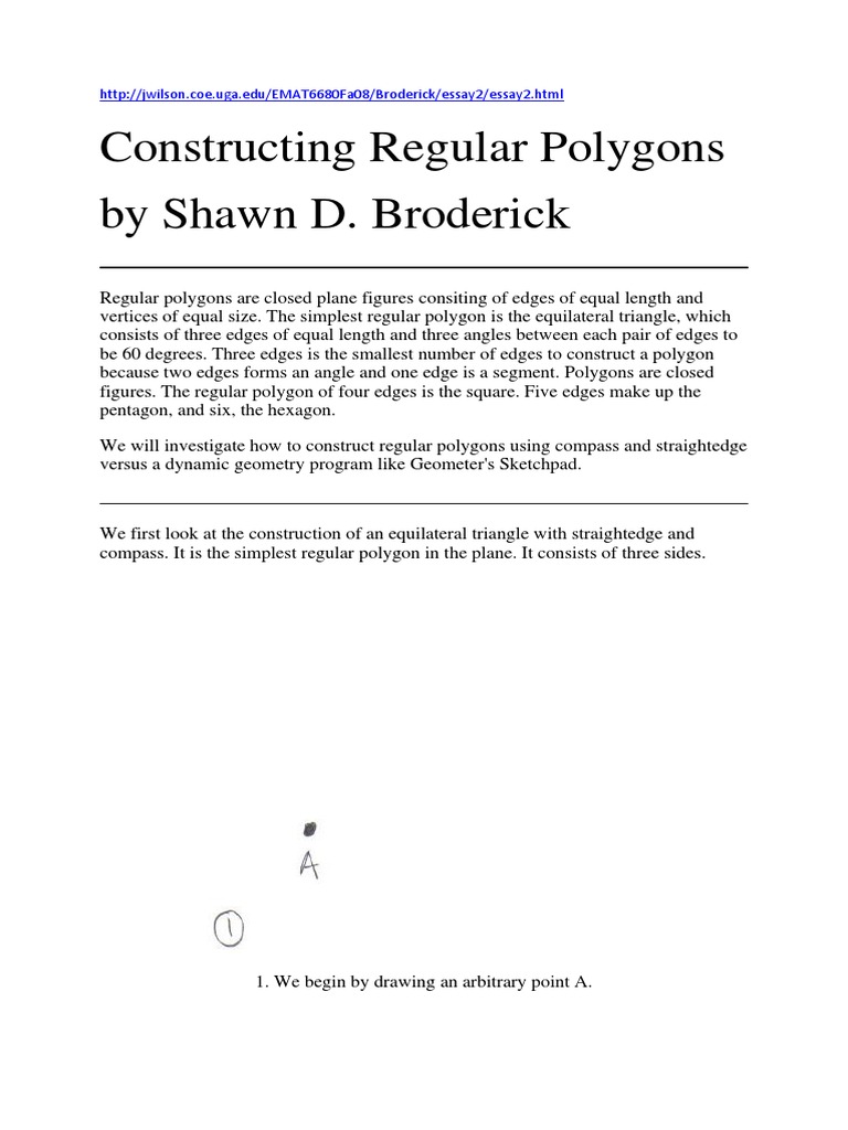 Constructing Regular Polygons with Compass | PDF | Geometric Objects ...