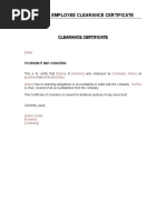 Sample Clearance Letter For Employee | PDF
