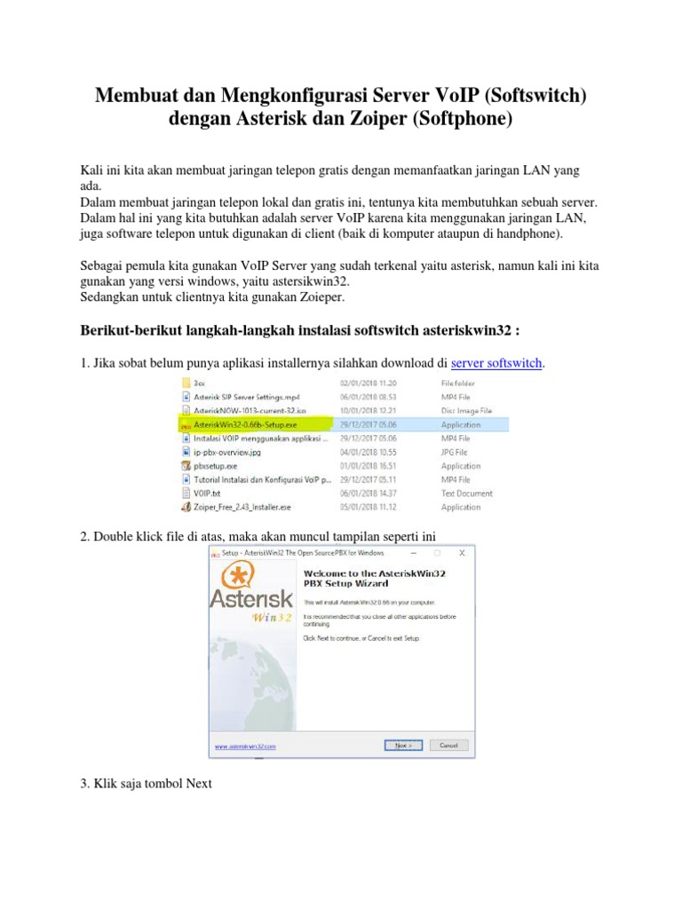Konfigurasi Server VoIP Asterisk Windows | PDF