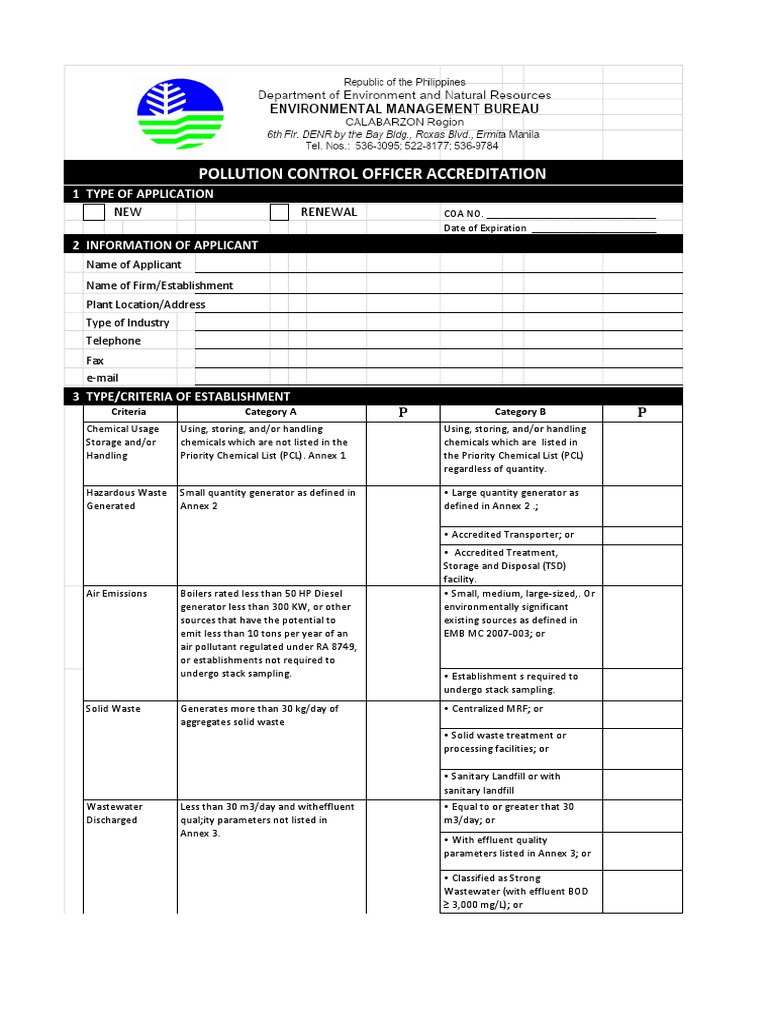 Pollution Control Officer Accreditation: NEW Renewal | PDF | Municipal ...