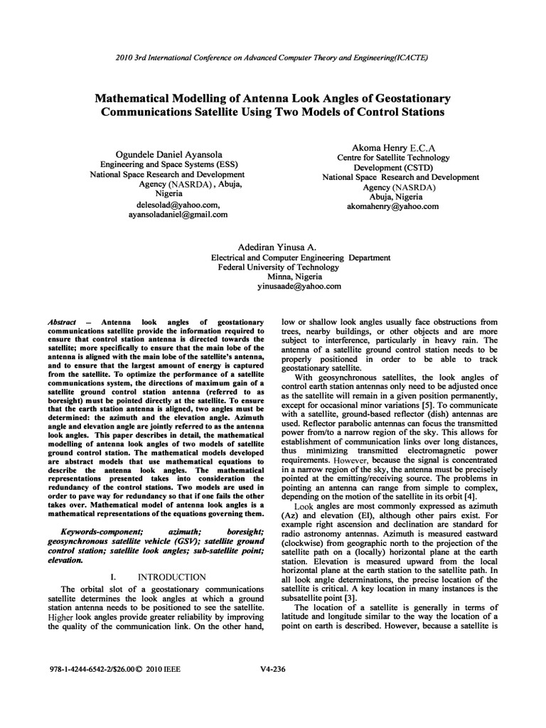 Antenna Positioning System Research Paper Modelling | PDF ...