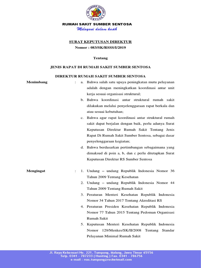 SK Jenis Rapat | PDF