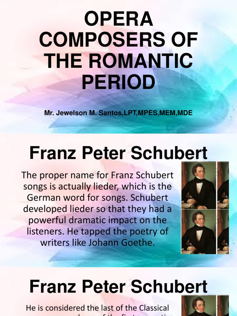 Opera Composers of The Romantic Period | PDF | Opera | Richard Wagner