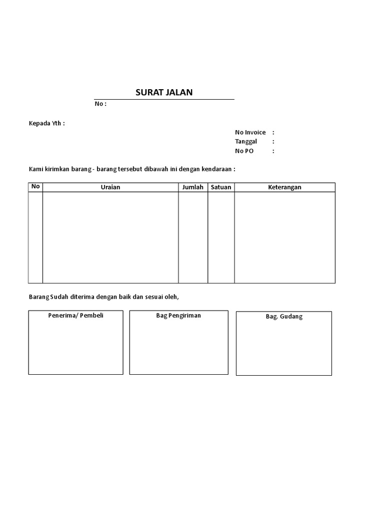 Template Surat Jalan | PDF
