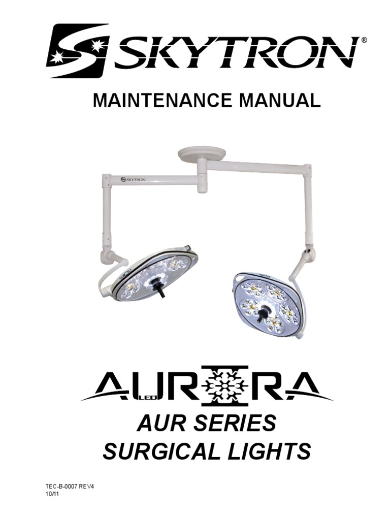 Skytron Aurora II Maintenance Manual | PDF | Rotation | Nut (Hardware)