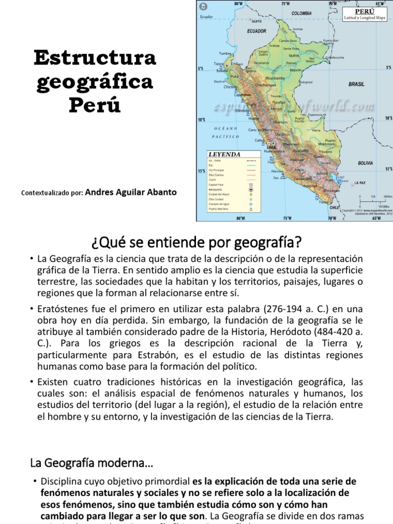 Estructura Geográfica Perú: Andres Aguilar Abanto | PDF | Geografía | Andes