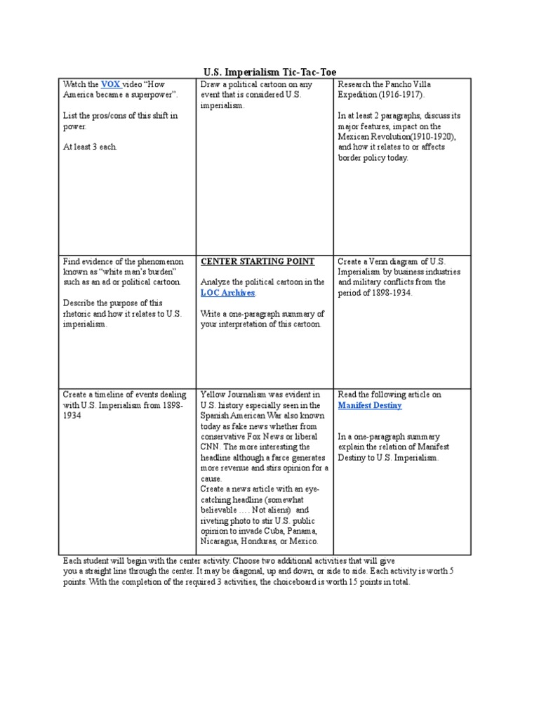 U.S. Imperialism Activities Guide | PDF | Imperialism | The United States
