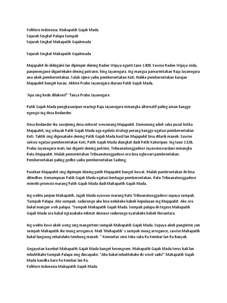 Folklore Indonesia | PDF | Indonesia | Java