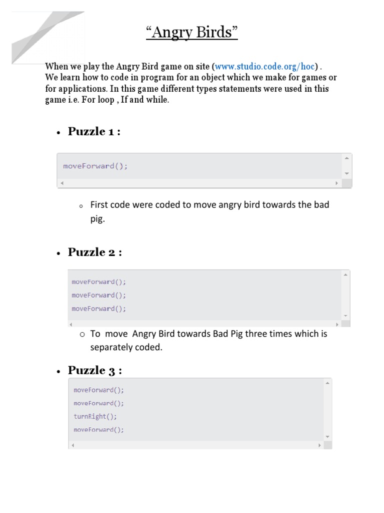 "Angry Birds": Puzzle 1 | PDF | Computer Programming | Software Engineering