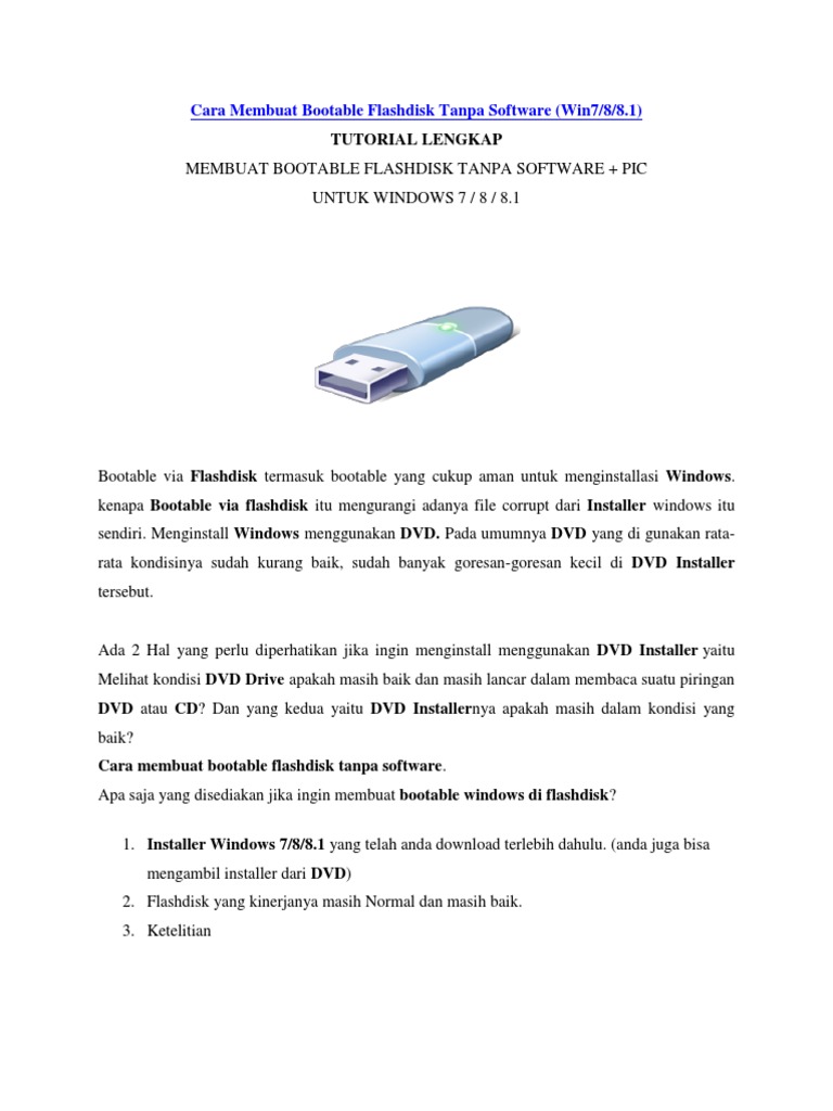 Cara Membuat Bootable Flashdisk | PDF