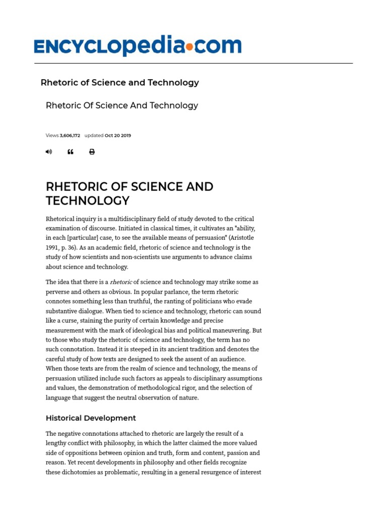 The Rhetoric of Science | PDF | Rhetoric | Science