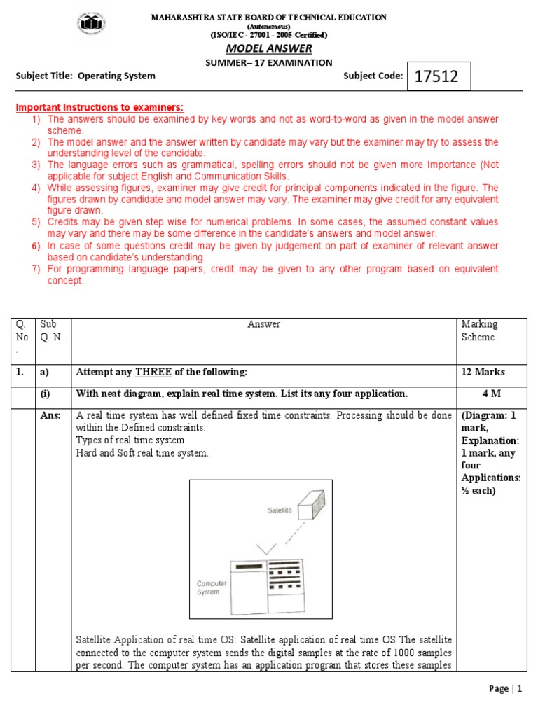 OS Model Answer Summer Exam | PDF | Scheduling (Computing) | Operating System