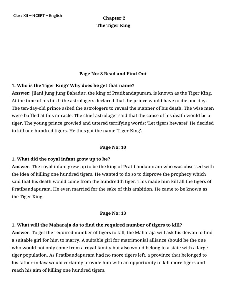The Tiger King | PDF | Irony