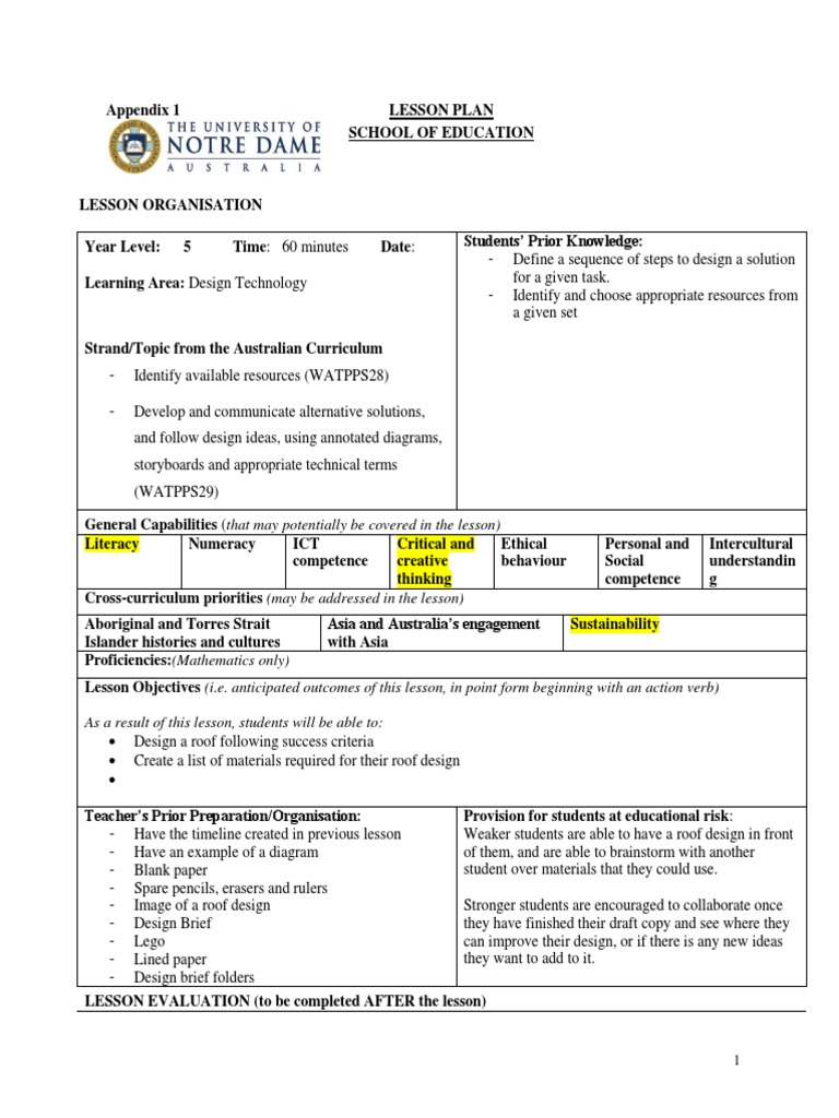 Lesson Plan | PDF | Design | Lesson Plan