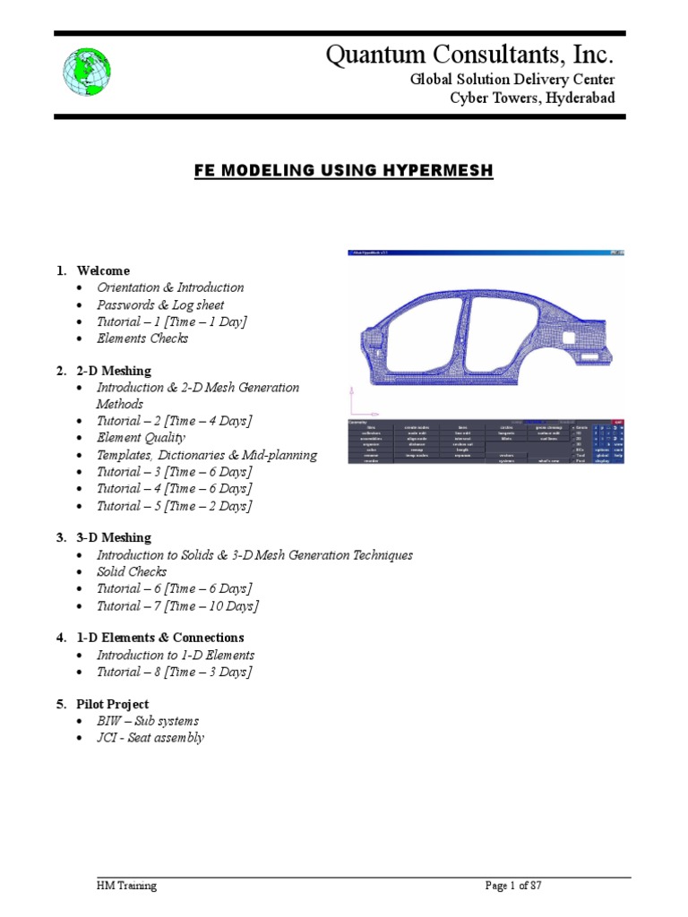 Hypermesh Lesson | PDF | Finite Element Method | Area
