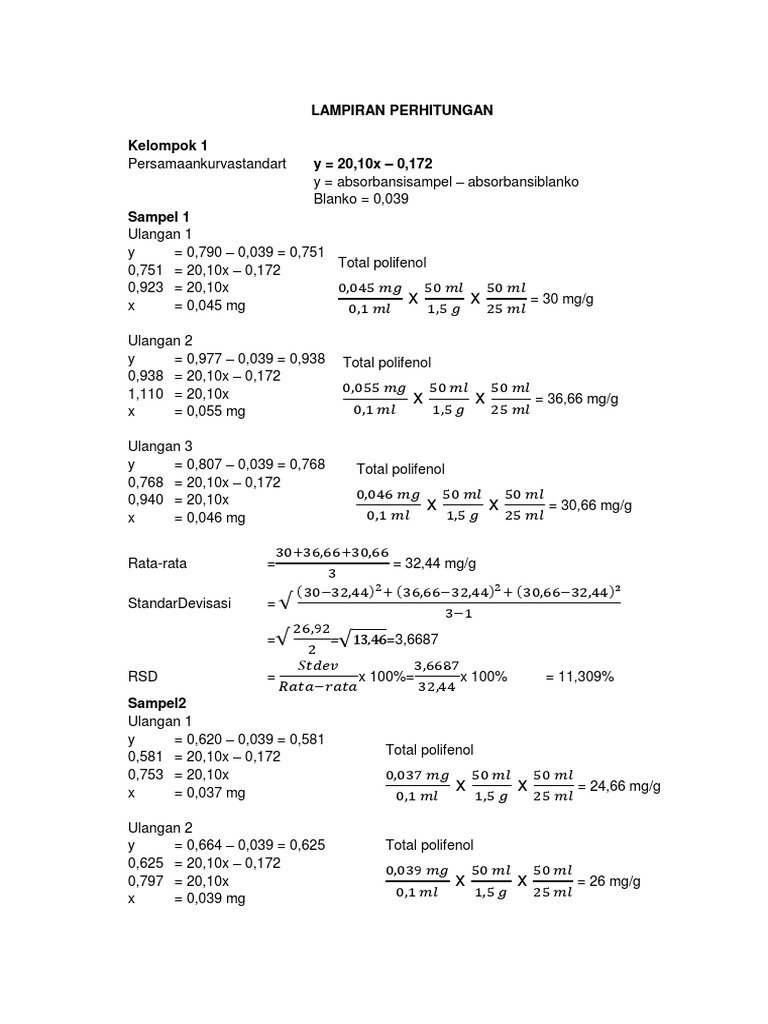 Lampiran Perhitungan | PDF