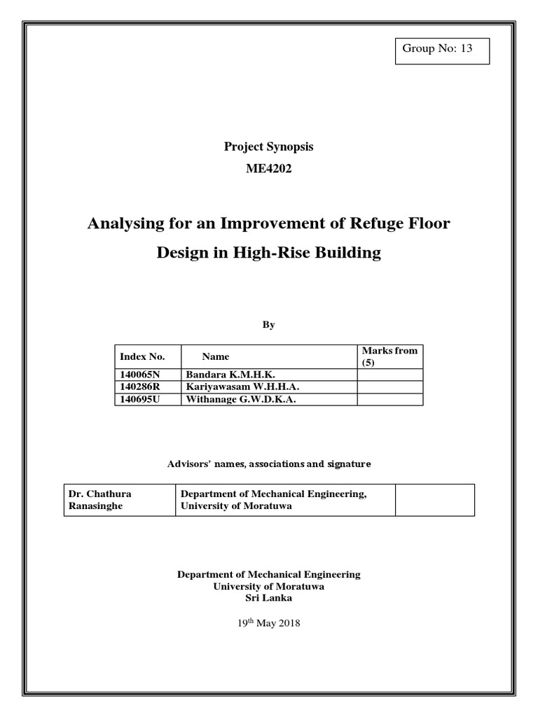 ME4202 Synopsis Template - Corrected | PDF | Computational Fluid ...