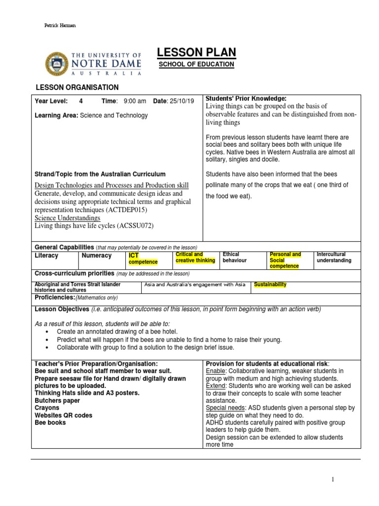 Lesson Plan Stem Project | Download Free PDF | Design | Teachers