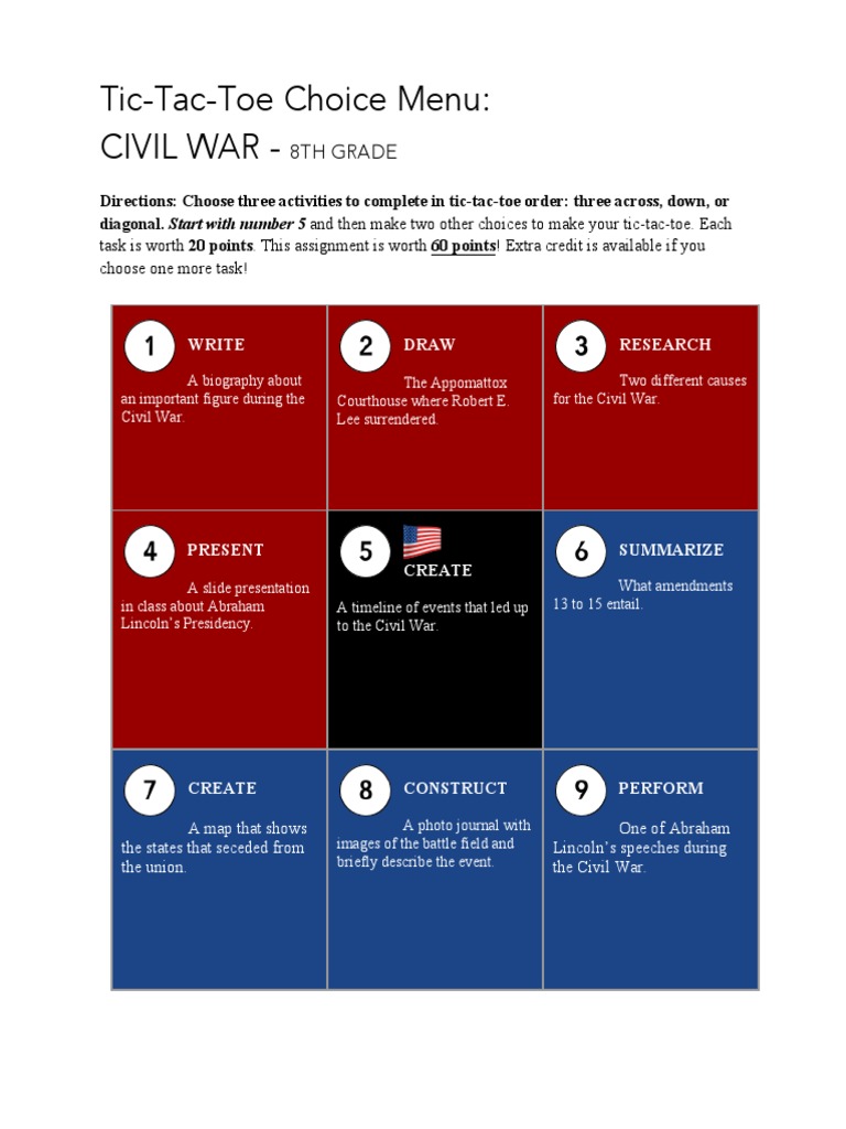 Tictactoe Civil War | PDF