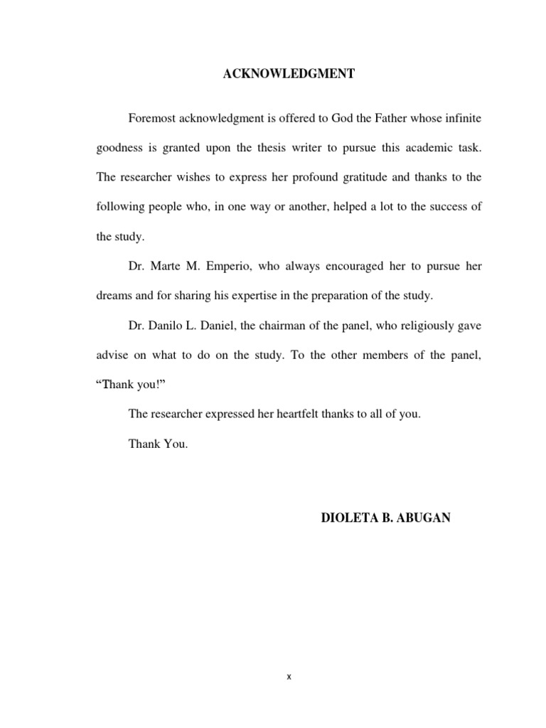 Abugan - Acknowledgment and Dedication | PDF